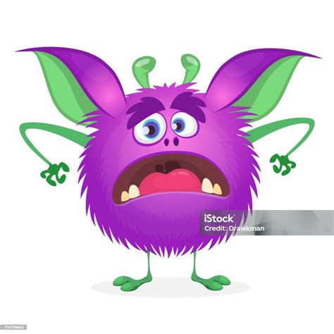 성 난 만화 괴물입니다 할로윈에 대 한 벡터 일러스트 레이 션 가리키기에 대한 스톡 벡터 아트 및 기타 이미지 가리키기 갈고리 발톱 귀여운 Istock