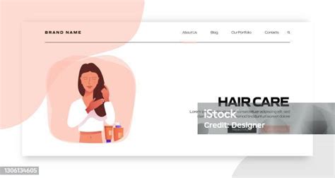 플랫 만화 스타일의 헤어 케어 개념 다채로운 벡터 일러스트레이션 미용 바디 케어 및 화장품 관련 현대 벡터 일러스트 사이트 방문