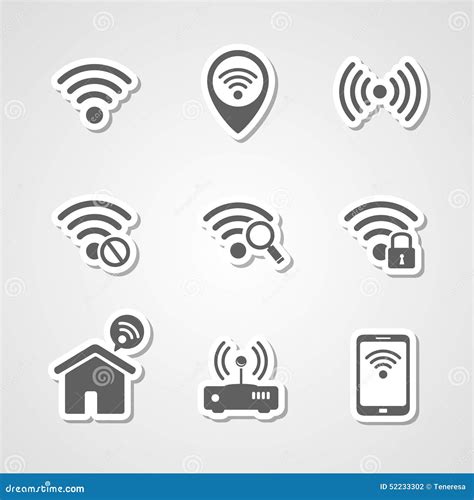 Access Point Line Icons Collection Wi Fi Connectivity Internet Signal Nerk Wireless