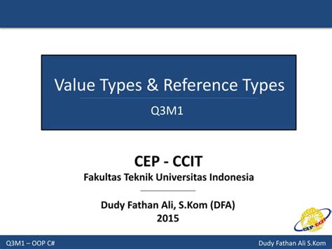 Object Oriented Programming Value Types And Reference Types Ppt