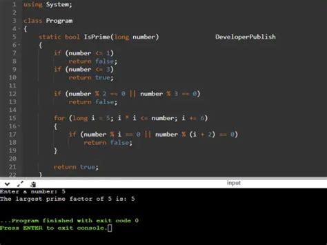 C Program To Find The Largest Prime Factor Of A Number
