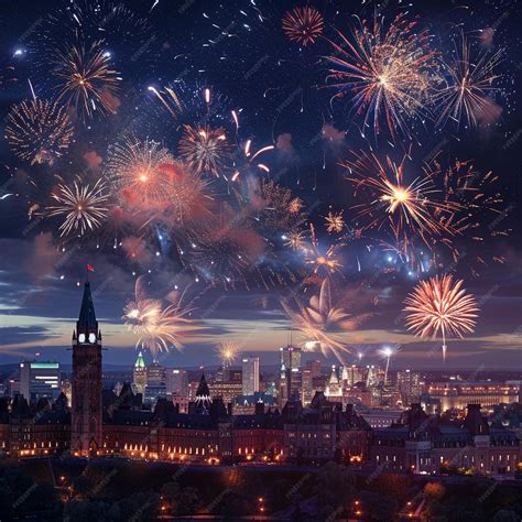 Premium Photo Canada Day Celebration Fireworks Display Over Ottawa