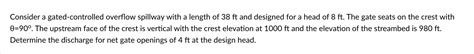 solved consider a gated controlled overflow spillway with a