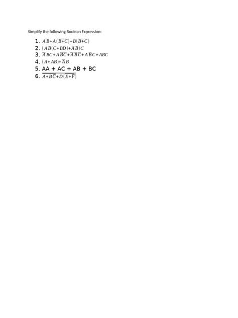 Simplify The Following Boolean Expression Pdf