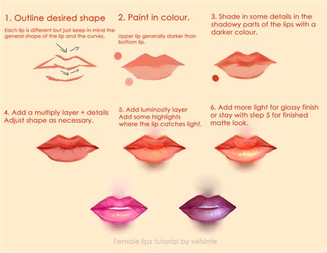 Tutorial Semi Realistic Female Lips By Velsinte On DeviantArt