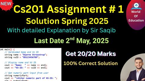 Cs201 Assignment 1 Solution Spring 2025 Cs201 Assignment 1 Solution