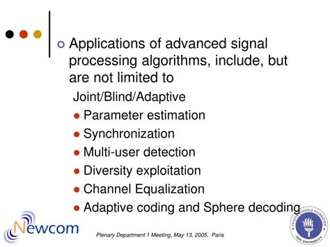 Ppt Advanced Signal Processing Algorithms And User Mobility For
