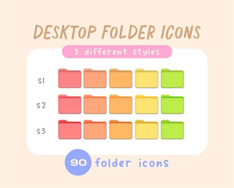 Folder Icons For Desktop And Laptop 30 Shades Of Rainbow Colors 90 Icons Mac And Windows With
