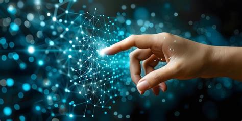 Global Business Connectivity And Fintech Innovation Symbolized By A Hand Touching A Wireless