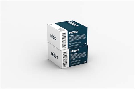 깨끗한 배경에 브랜드 광고를 위한 정사각형 제품 상자 포장 모형 프리미엄 Psd 파일