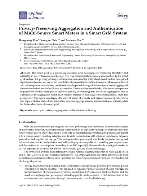 Privacy Preserving Aggregation And Authentication Pdf Smart Grid Electrical Grid