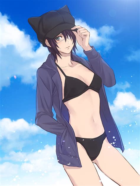Rule 34 Alternate Costume Beach Bikini Black Bikini Blush Cap Cat Ears Cleavage Cma Dark Hair