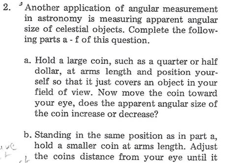 Solved Another Application Of Angular Measurement In Chegg Com