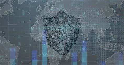 Image Of Cyber Security Concept Icons And Data Processing Against World