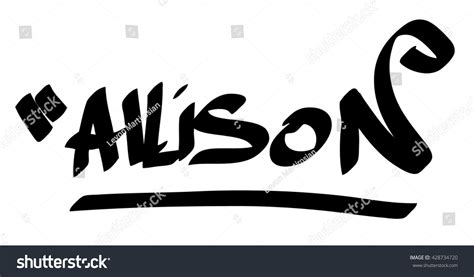 Allison Female Name Street Art Design Vector De Stock Libre De