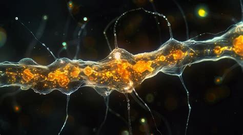 Highly Magnified Image Of A Presynaptic Neuron Releasing