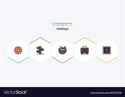 Holidays 25 Filledline Icon Pack Including Vector Image