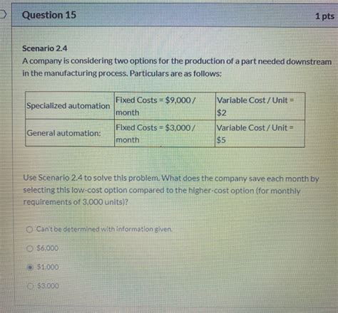 Solved Question 15 1 Pts Scenario 2 4 A Company Is