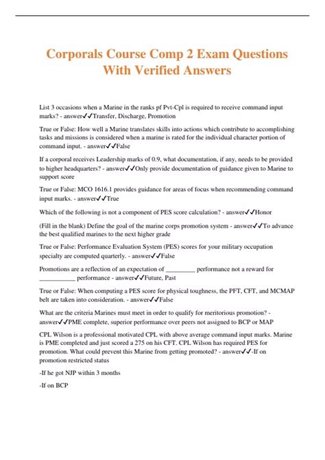 Corporals Course Comp 2 Exam Questions With Verified Answers Corporals Course Stuvia Us