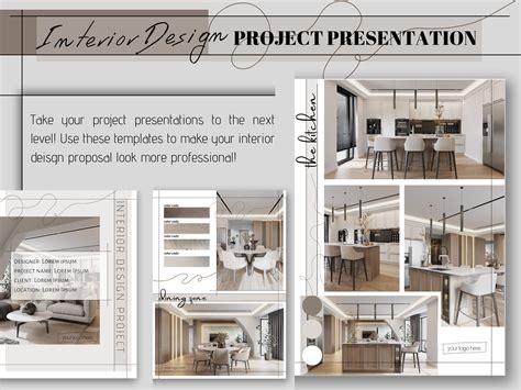 INTERIOR DESIGN Project Presentation Templates Made In CANVA Shopping