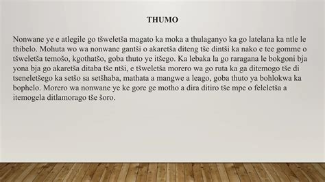 Tswalo Ya Tsatsi Aft 220pegononwane Ya Pheteletsannete Pptx