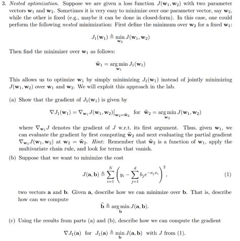 Solved 3 Nested Optimization Suppose We Are Given A Loss