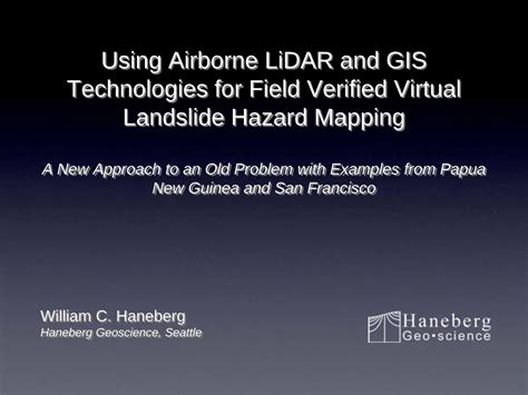 Pdf Using Airborne Lidar And Gis Technologies For Field Verified