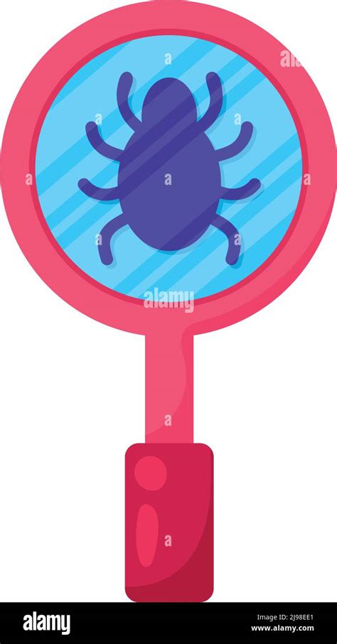 Magnifying Glass With Bug Icon Stock Vector Image Art Alamy