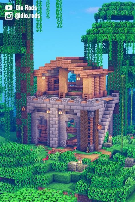 Minecraft Starter House In The Jungle Fort Temple Inspired