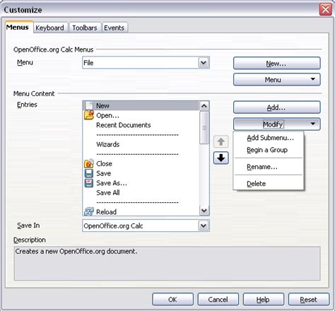 Customizing The User Interface Apache Openoffice Wiki