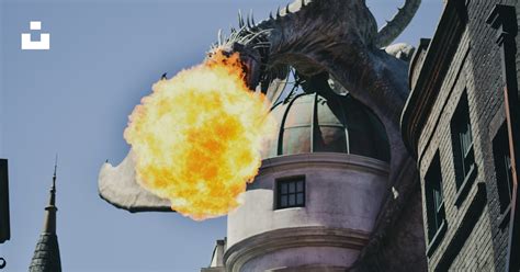 건물 옥상에 불을 내뿜는 용 그림 사진 Unsplash의 무료 올랜도 이미지