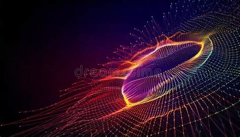 Abstract Technology Particles Forming A Futuristic Mesh Network Background Stock Illustration