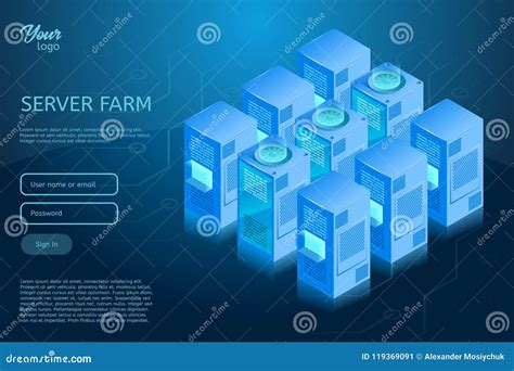 Data Center Isometric Vector Illustration Concept Of Web Hosting