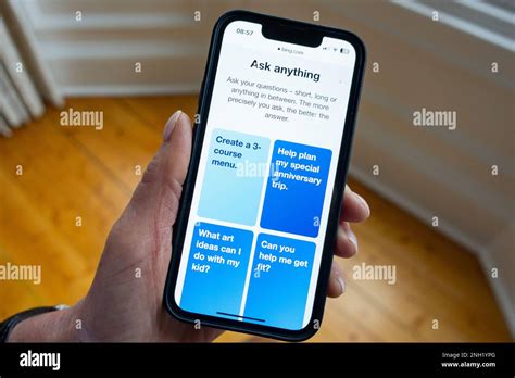 Person Holds Mobile Phone Showing New Microsoft Chatgpt Openai Bing