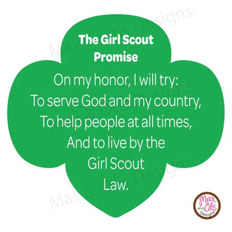 Girl Scout Printable Trefoil Promise Max And Otis Designs