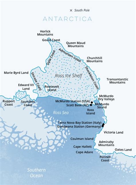 Detailed Ross Sea Map Antarctica Travel Centre