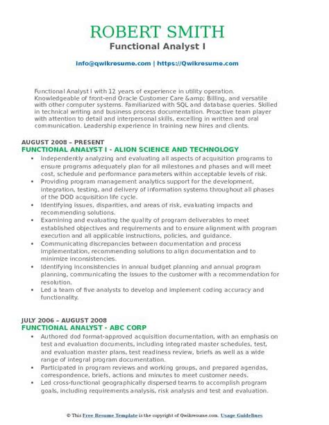 10 Functional Analyst Resume Samples And Templates For 2025
