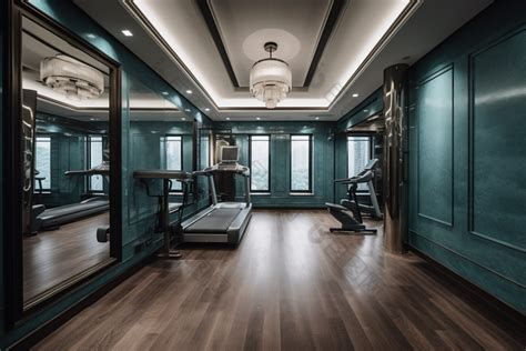 高端健身房设施锻炼图片 包图网