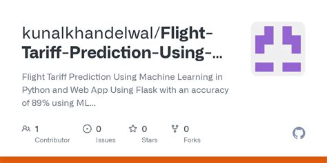 Github Kunalkhandelwalflight Tariff Prediction Using Machine