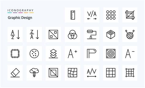25 Design Line Icon Pack 17764690 Vector Art At Vecteezy