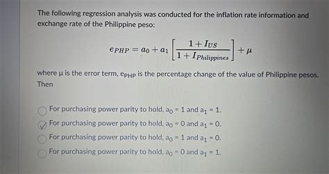 Solved The Following Regression Analysis Was Conducted For