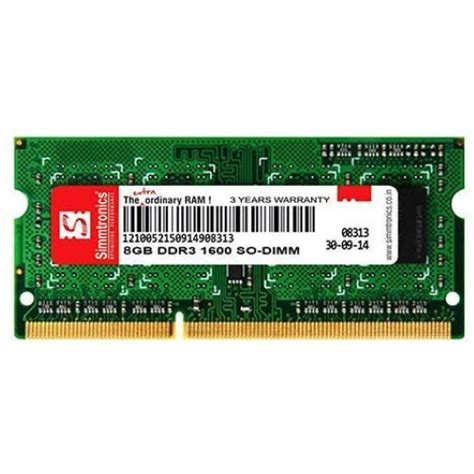 Simmtronics 8gb Ddr3 Laptop Ram 1600 Mhz At ₹ 2930 Piece Ddr3 Random Access Memory In New