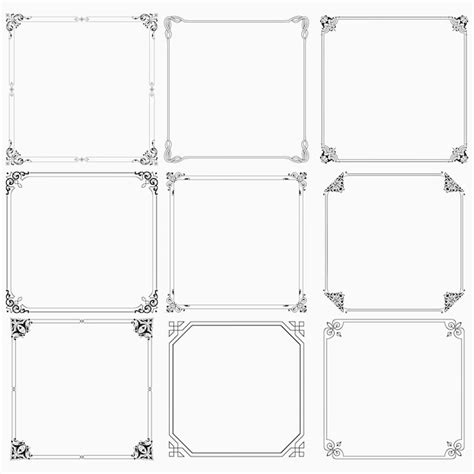 장식 프레임1세트 프리미엄 벡터