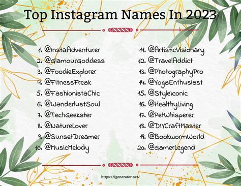 Free Instagram Name Ideas Generator 658 Instagram User Name Ideas