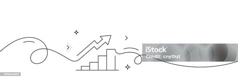 Continuous Line Drawing Of Graph Icon Hand Drawn Symbol Vector