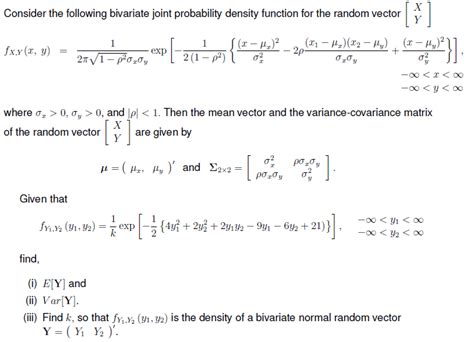 Solved Consider The Following Bivariate Joint Probability Chegg Com