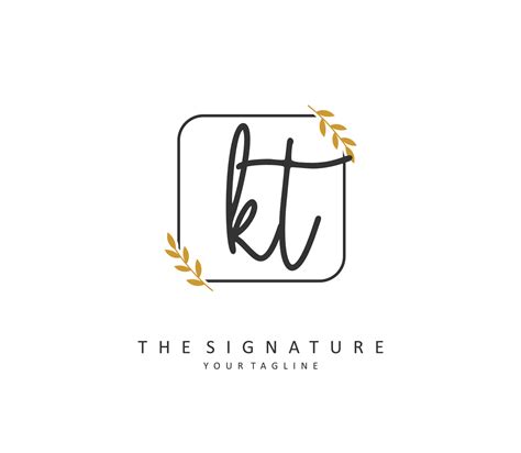 K T Kt Initial Letter Handwriting And Signature Logo A Concept