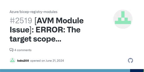 AVM Module Issue ERROR The Target Scope ManagementGroup Does Not