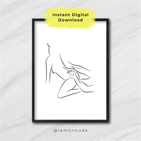Sexual Pose 2 Intimacy Sex Line Art Minimalism Black And Etsy