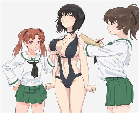 Kadotani Anzu Kawashima Momo And Koyama Yuzu Girls Und Panzer Drawn
